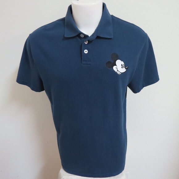 Disney | Shirts | Sz L Blue Disney Mickey Mouse Mens Cotton 778t Polo ...